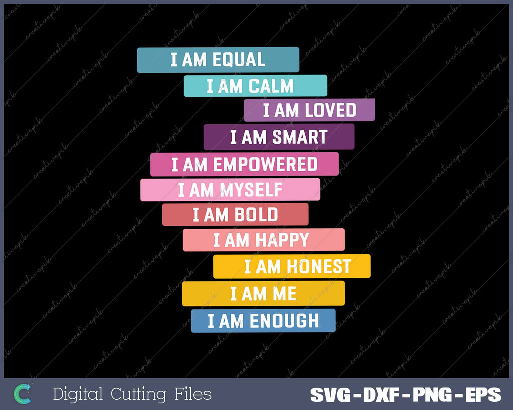 Enough Positive Affirmations Growth Mindset Positive SVG PNG Files ...