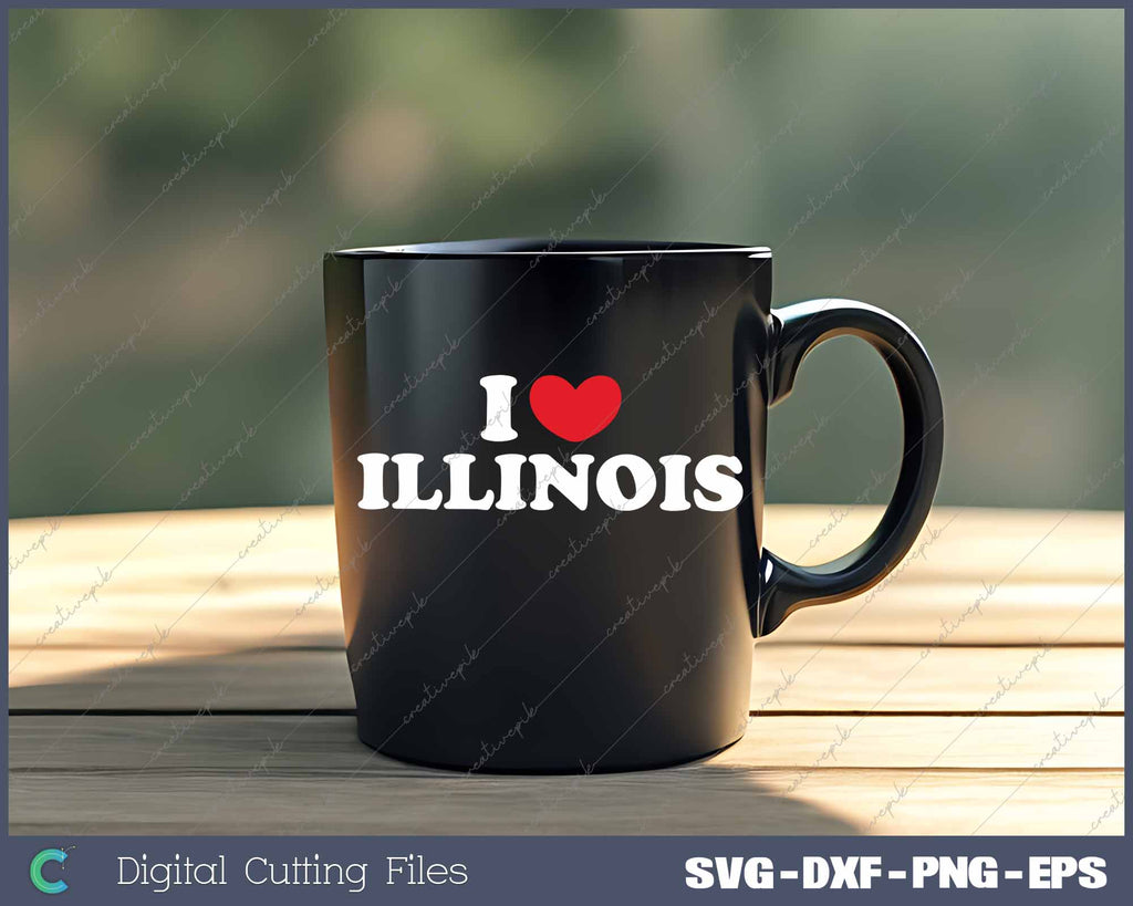 I Love Illinois USA State SVG PNG Cutting Printable Files – creativepik