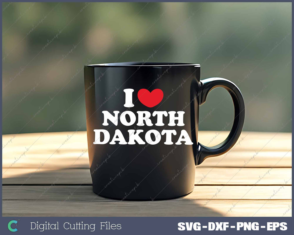 I Love North Dakota USA State SVG PNG Cutting Printable Files – creativepik