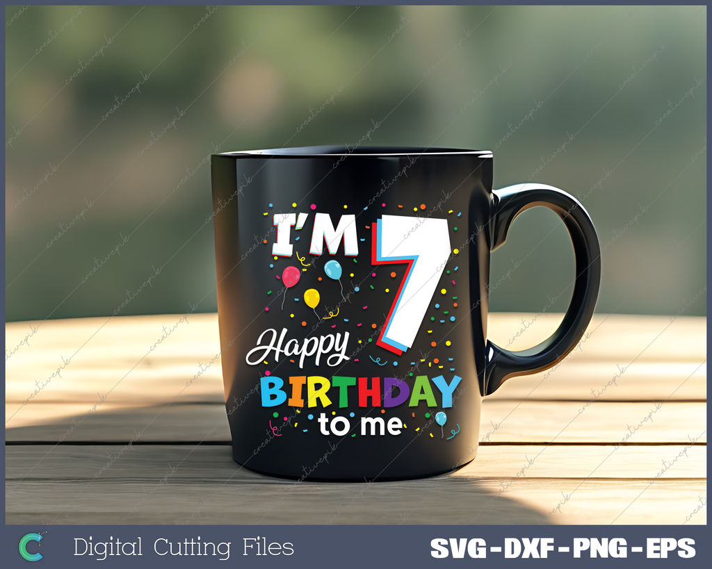 7yr 7th Birthday Happy Birthday Boys Girls 7 Years SVG PNG Files ...