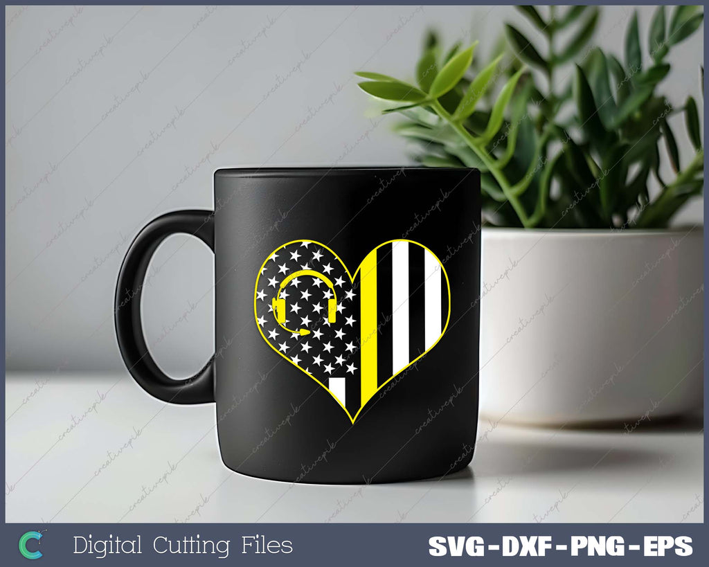 911 Dispatcher Gold Line USA Flag Emergency Dispatchers SVG Files ...