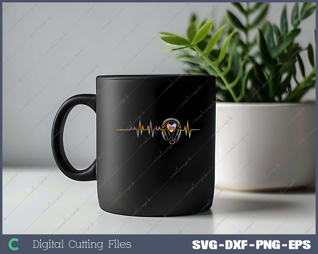 911 Dispatcher Heartbeat - Police Emergency Response SVG PNG Files ...