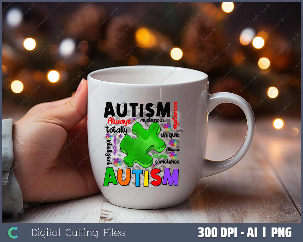 AUTISM Always Unique Totally Intelligent Sometimes AI PNG Files ...