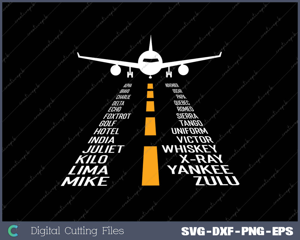 Airplane Pilot Airport Runway Phonetic Alphabet Plane SVG PNG Cutting ...