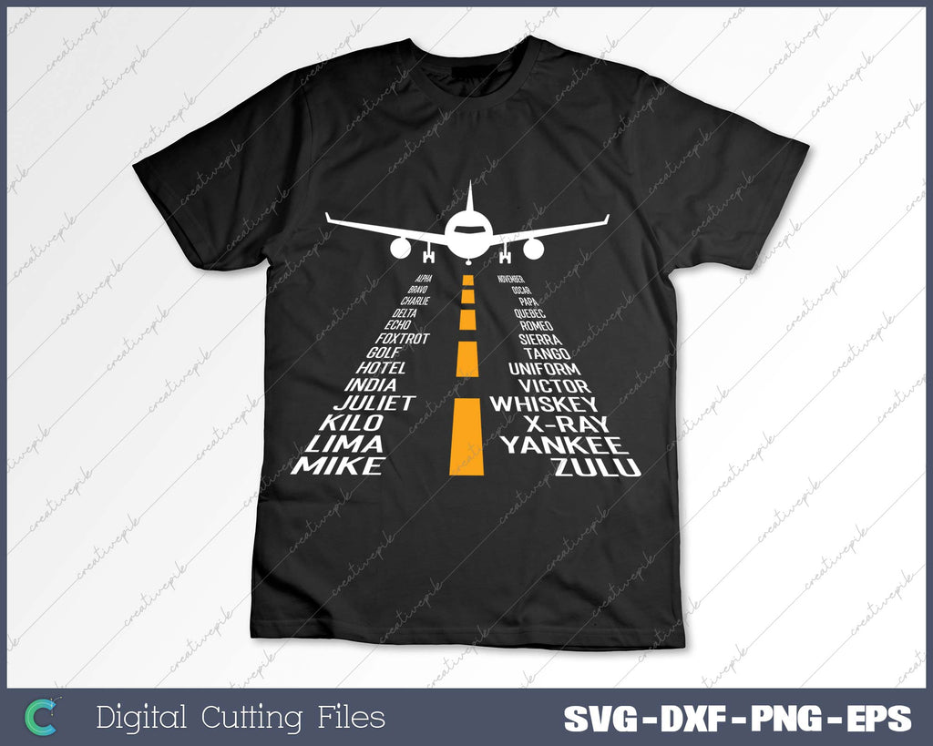 Airplane Pilot Airport Runway Phonetic Alphabet Plane SVG PNG Cutting ...