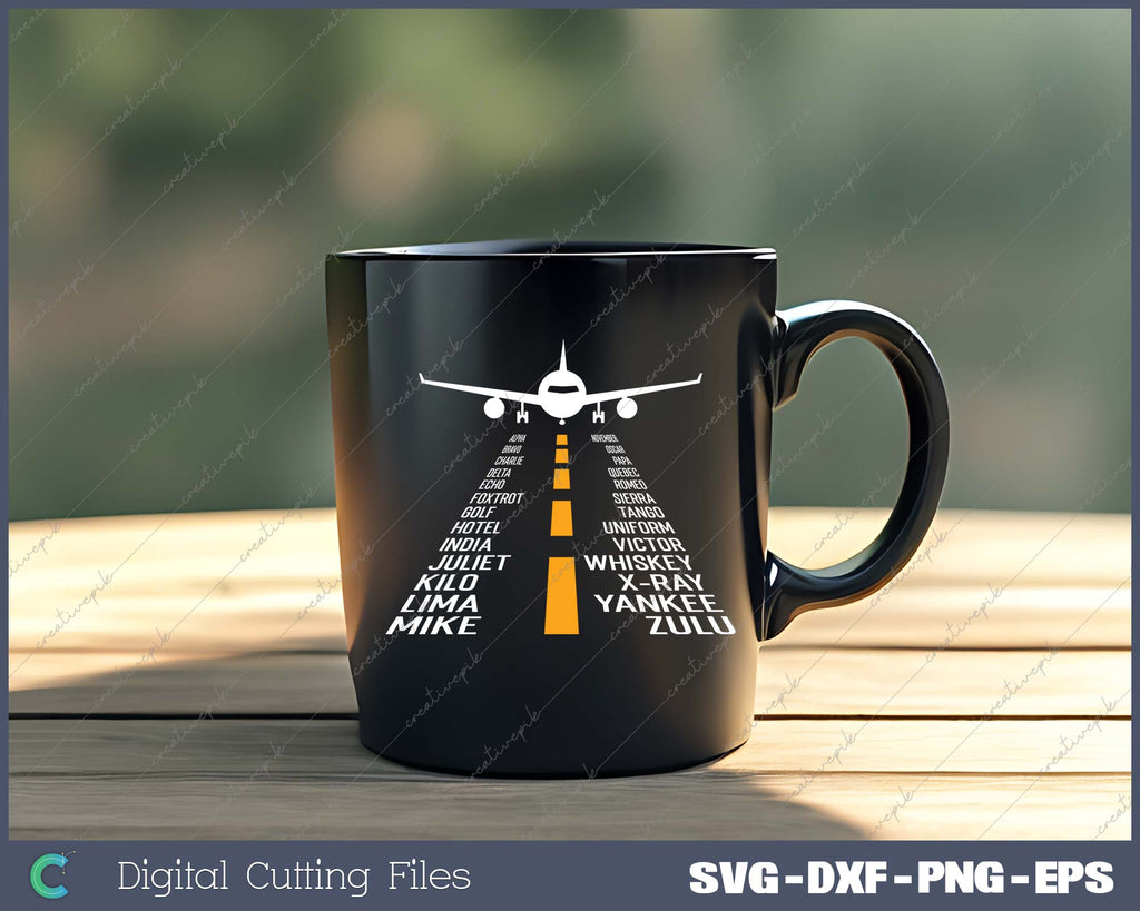 Airplane Pilot Airport Runway Phonetic Alphabet Plane SVG PNG Cutting ...