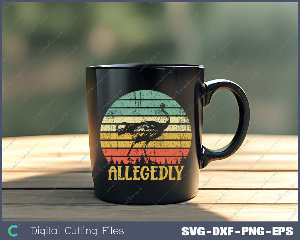 Allegedly Ostrich Retro Flightless Bird SVG PNG Cutting Files – creativepik