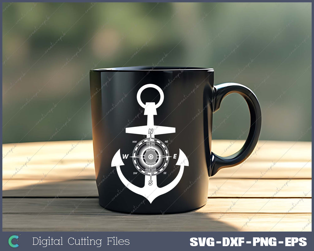 Anchor Compass SVG PNG Cutting Printable Files – creativepik