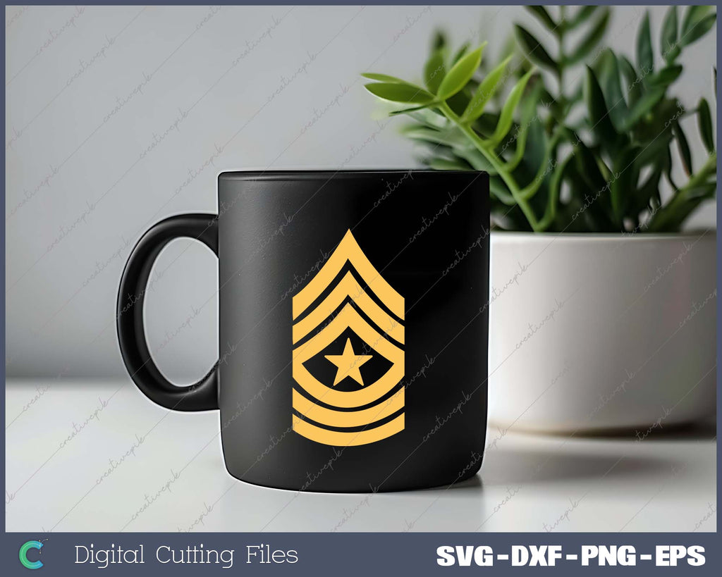 Army Sergeant Major E-9 Military Rank SGM Veteran SVG PNG Files ...