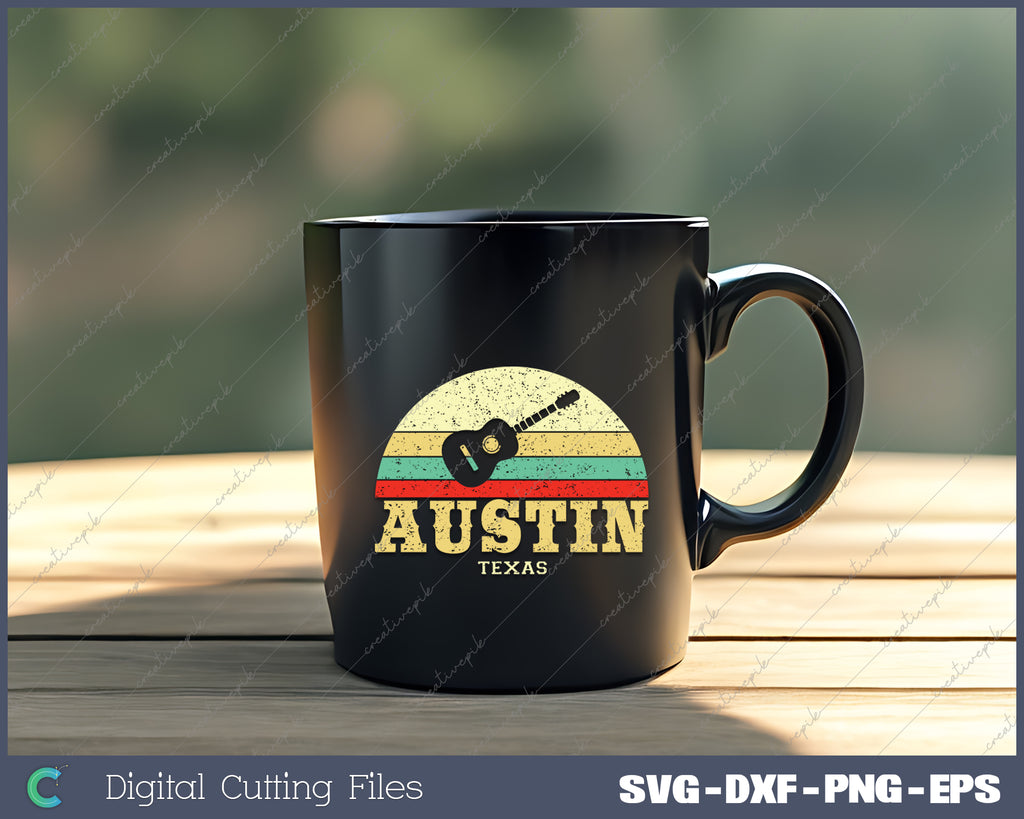 Austin Texas Guitar SVG PNG Cutting Files – creativepik