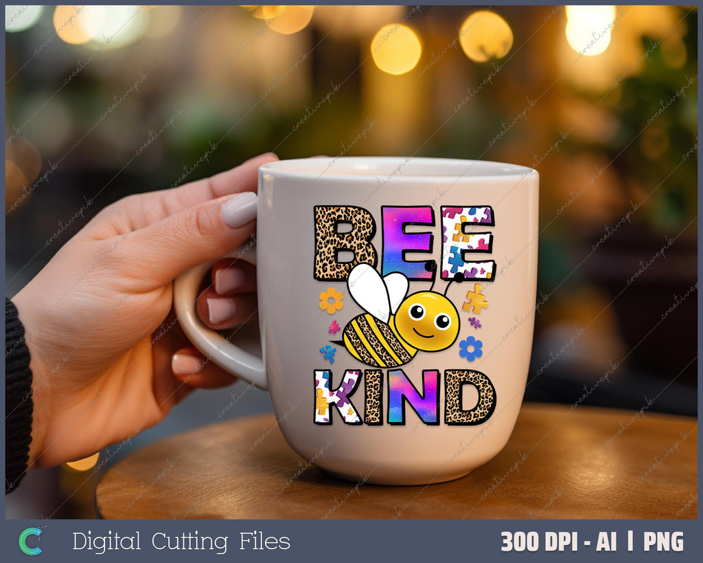 Autism Awareness Bumble Bee Be Kind Autistic AI PNG Sublimation Files ...
