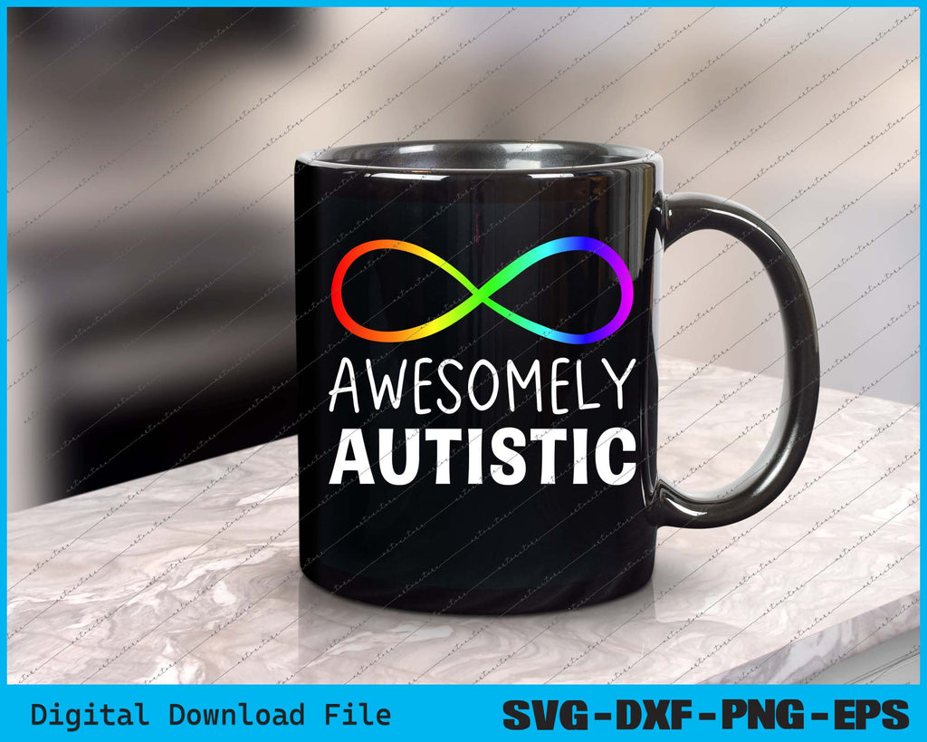 Autism Awesomely Autistic Infinity Red Instead SVG PNG Files – creativepik
