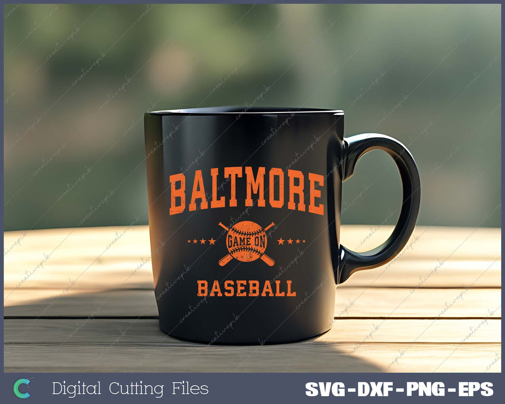 Baltimore Vintage Baseball Throwback Retro Design SVG PNG Files ...