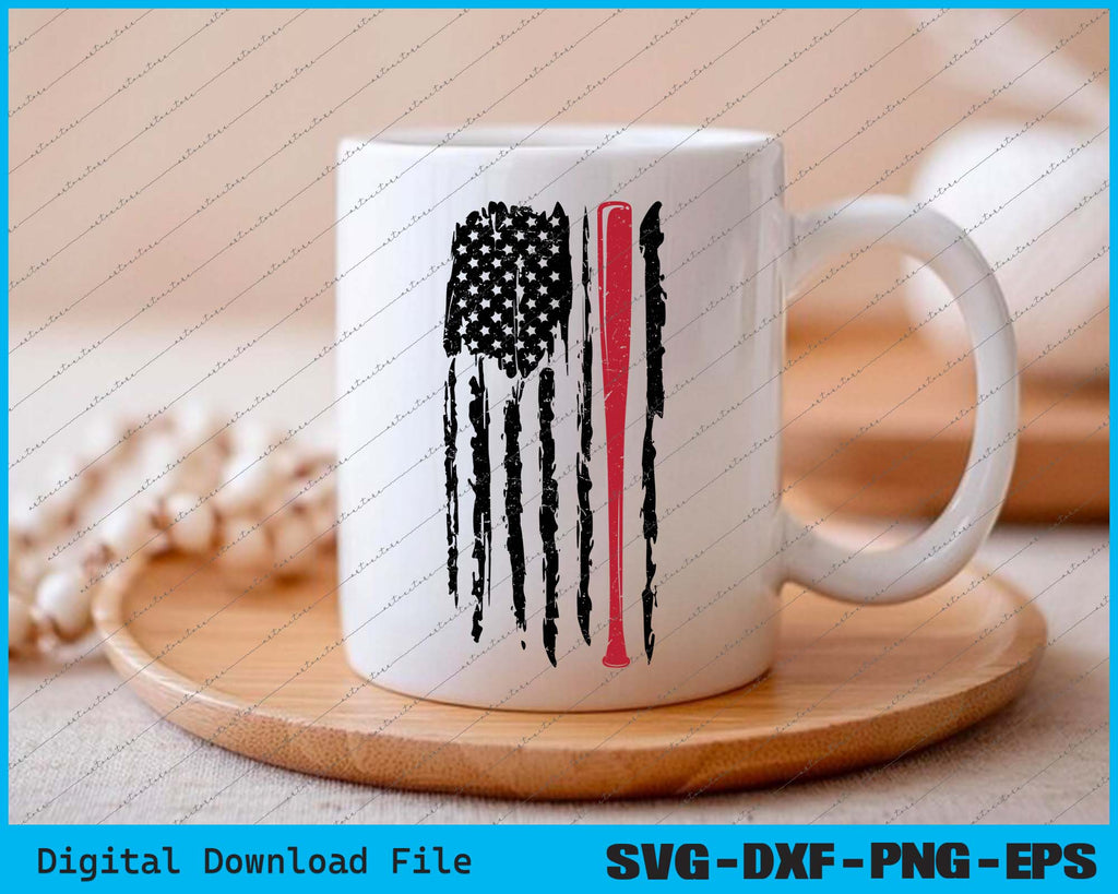 Baseball Bat Distressed American Flag SVG PNG Cutting Files – creativepik
