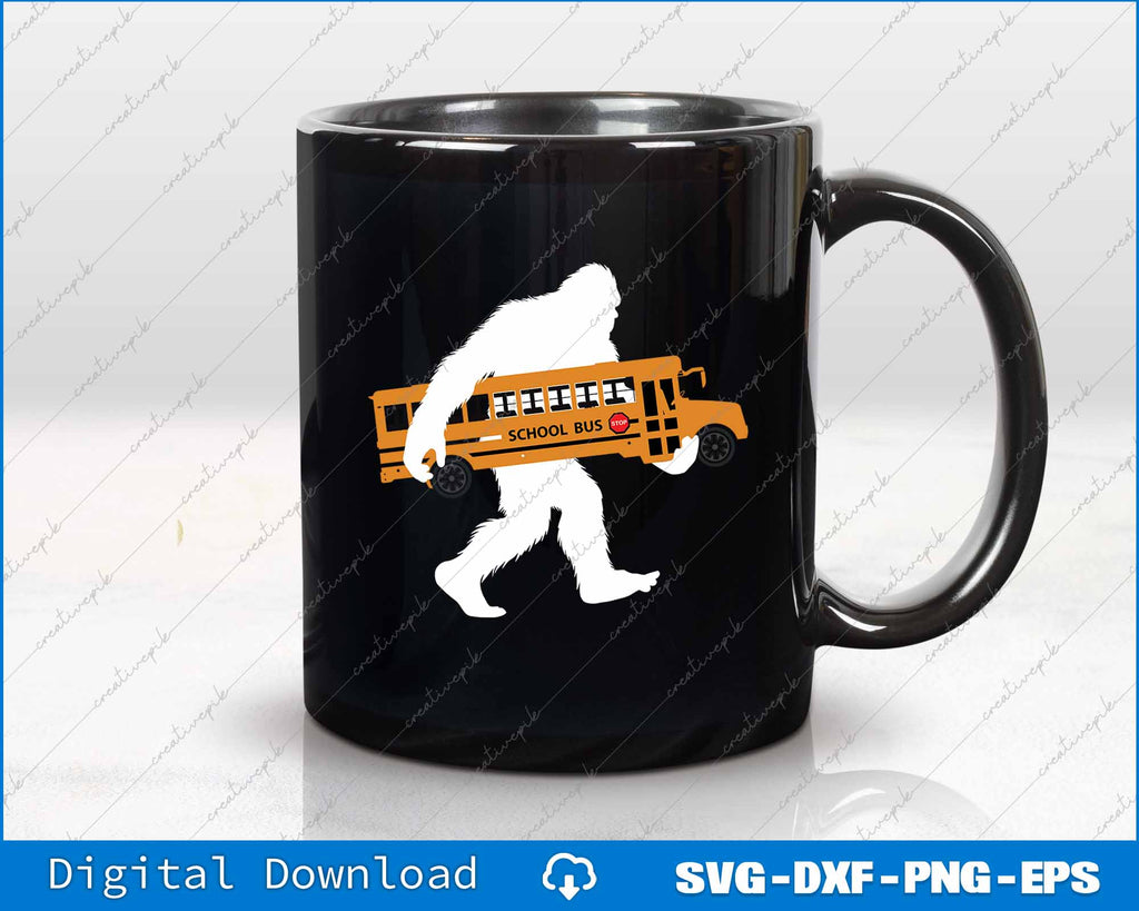 Bigfoot Carrying School Bus Sasquatch Bus Driver SVG PNG File – creativepik
