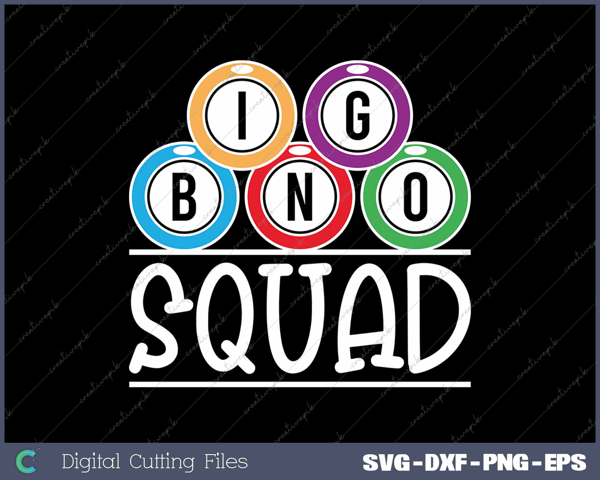 Bingo Squad Vintage Bingo Player SVG PNG Cutting Printable Files ...