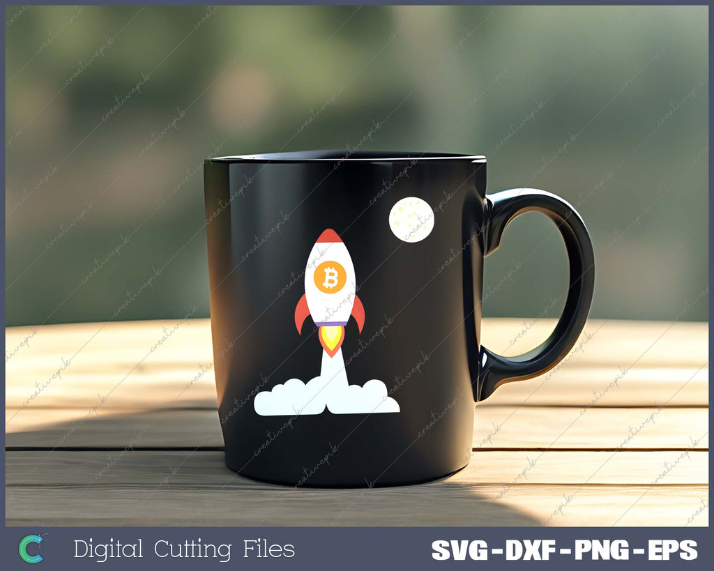 Bitcoin BTC Crypto to the Moon SVG PNG Printable Files – creativepik