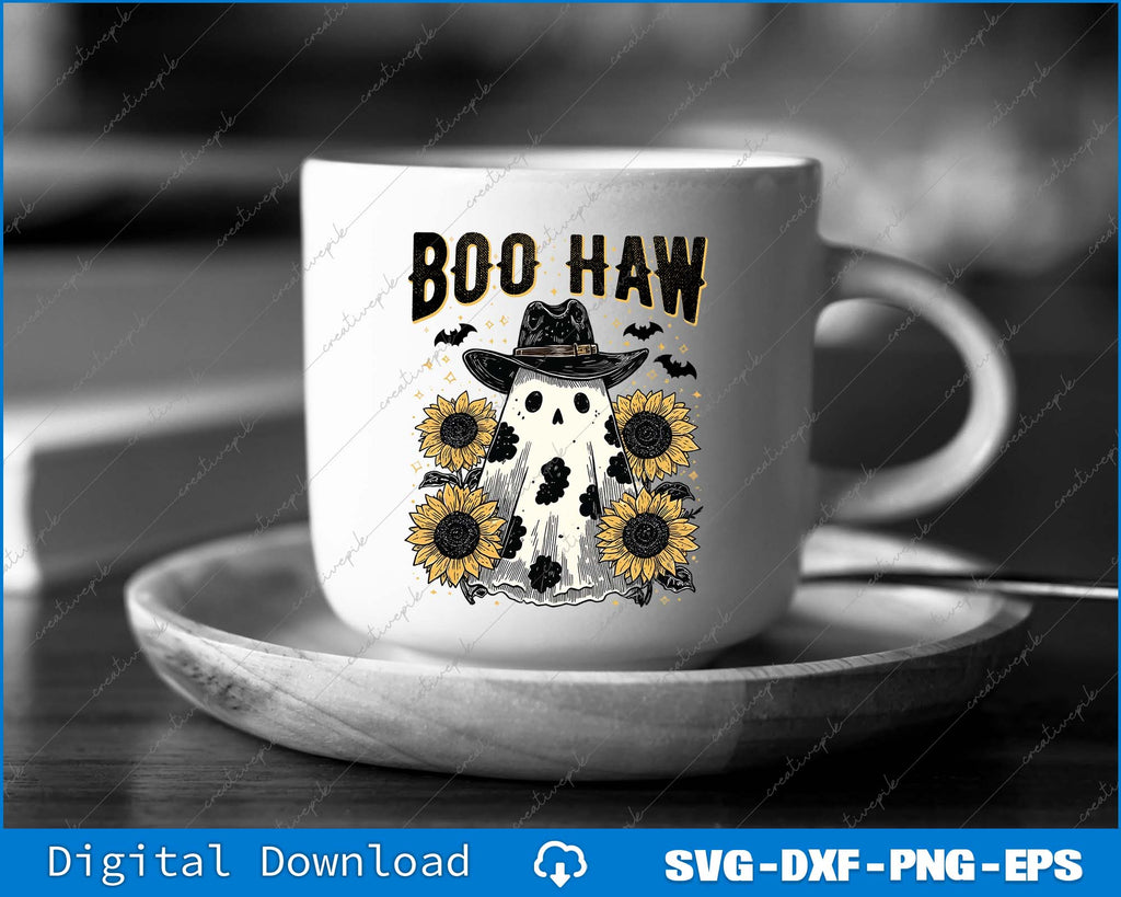 Boo Haw Cow Spot Ghost Western Halloween PNG Cutting Printable File ...