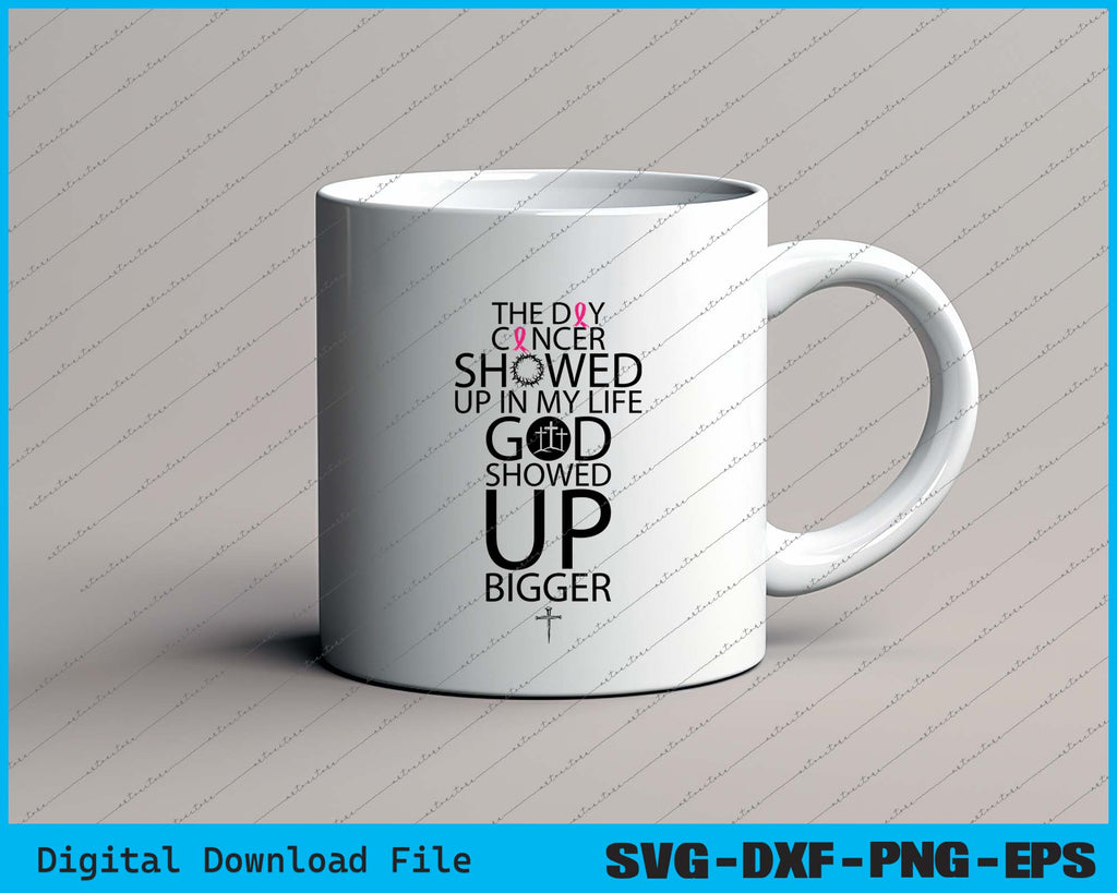 Breast Cancer Awareness God Showed Up Bigger Christian SVG PNG Files ...