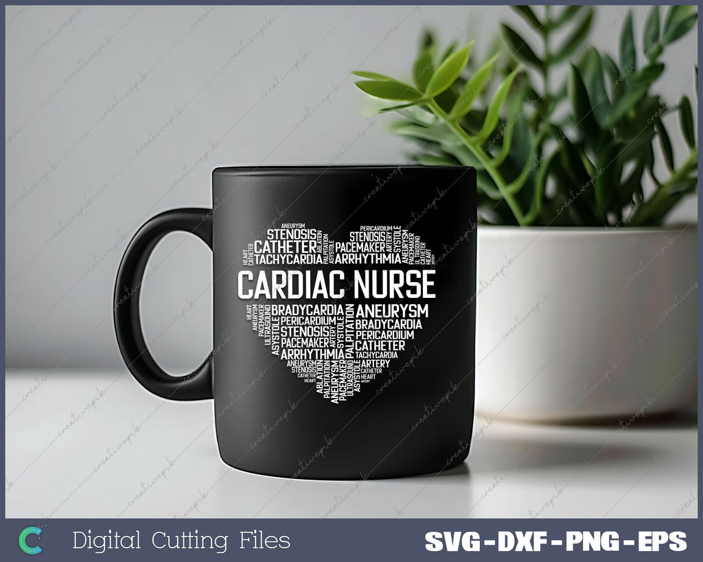 Cardiac Nurse Heart CN Graduate Heart Nursing Heart SVG PNG Files ...