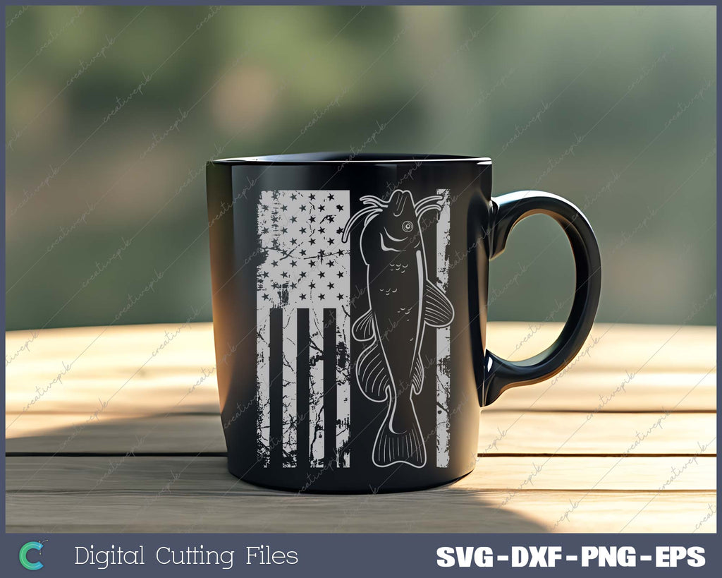 Catfishing American Flag - Catfish Angler SVG PNG Cutting Files ...