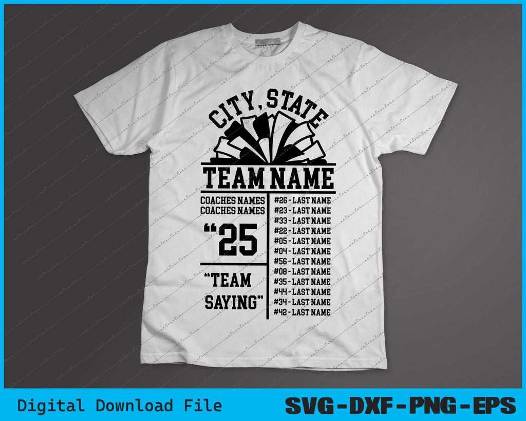 Cheer Team Roster Template SVG PNG Cutting Printable Files – creativepik