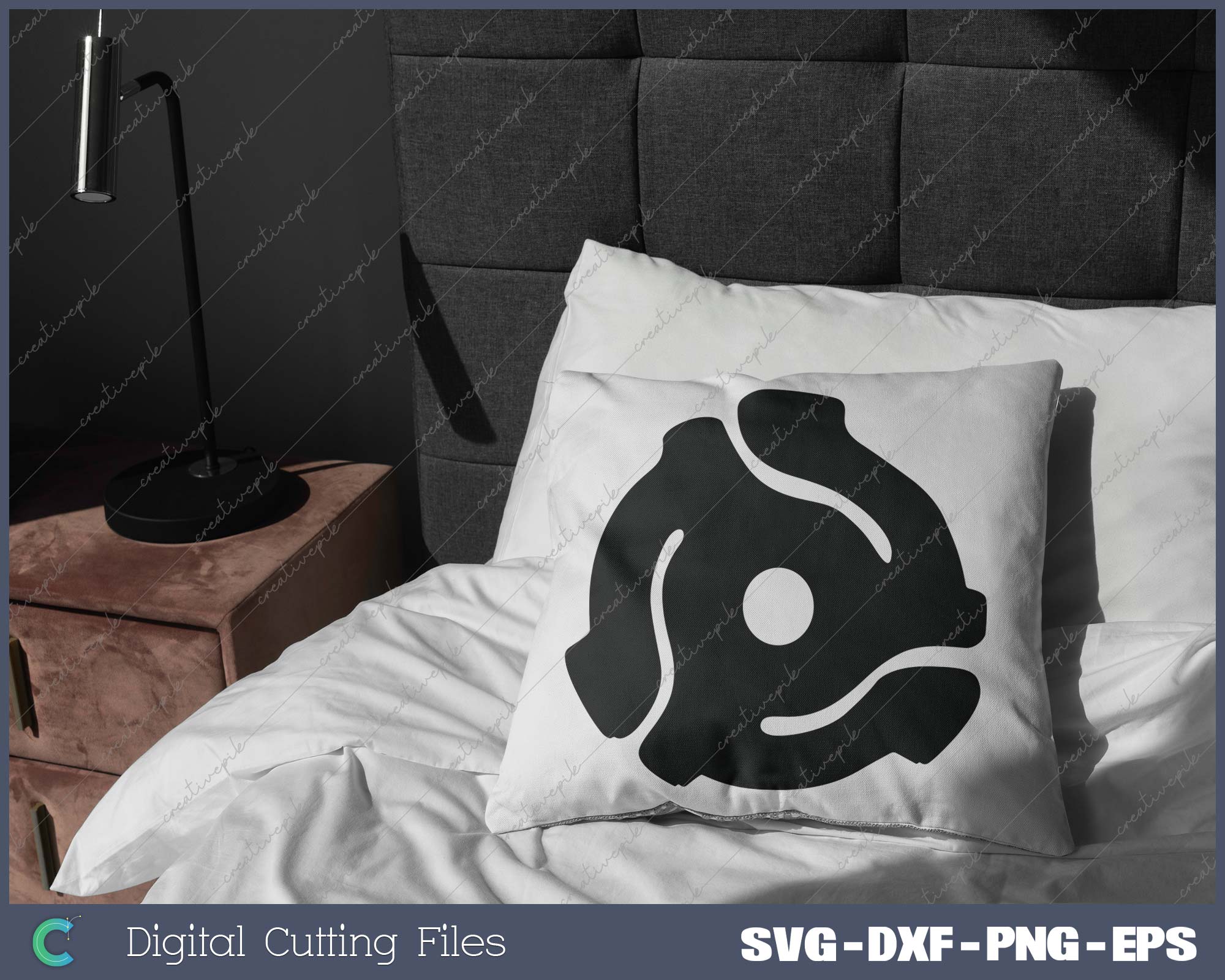 DJ 45 RPM Adapter Vintage Style Turntable Record Disc SVG PNG Files ...