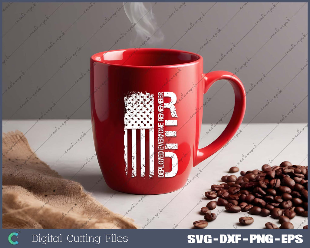 Distressed American Remember Everyone Deployed R.E.D SVG PNG Files ...