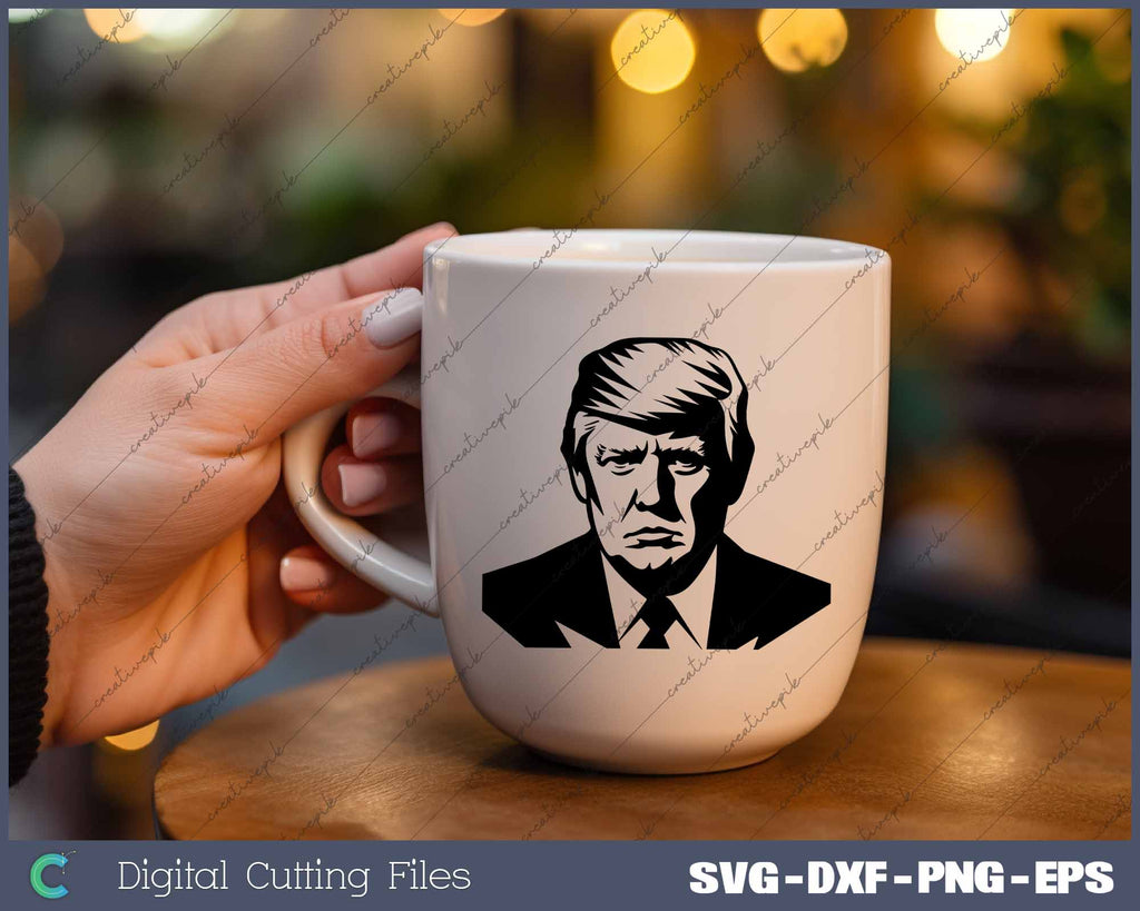 Donald Trump Face Clipart Silhouette SVG PNG Cutting Printable Files ...