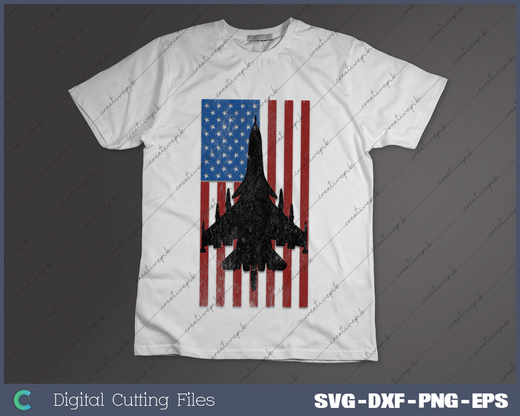 F 15 Eagle Jet Fighter Color American Flag SVG PNG Printable Files ...