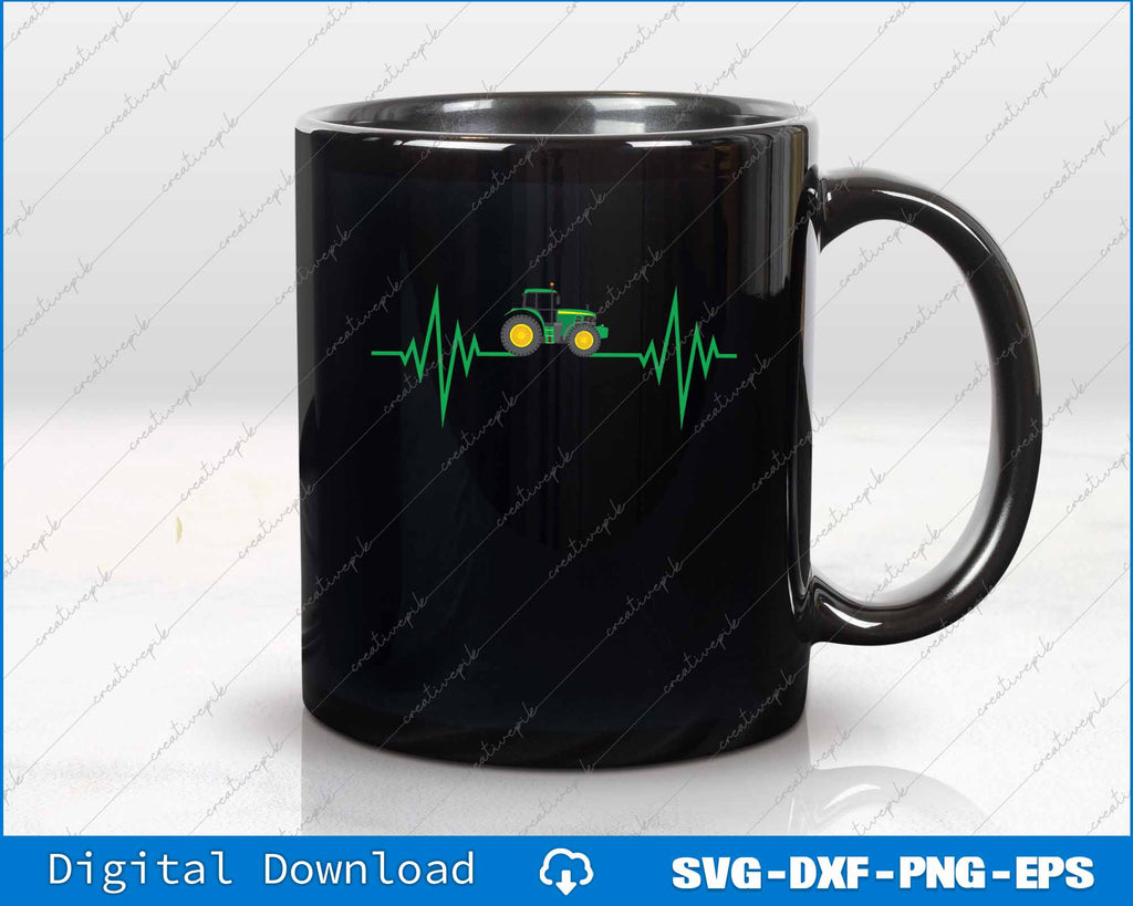 Farming Tractor Heartbeat SVG PNG Cutting Printable File – creativepik