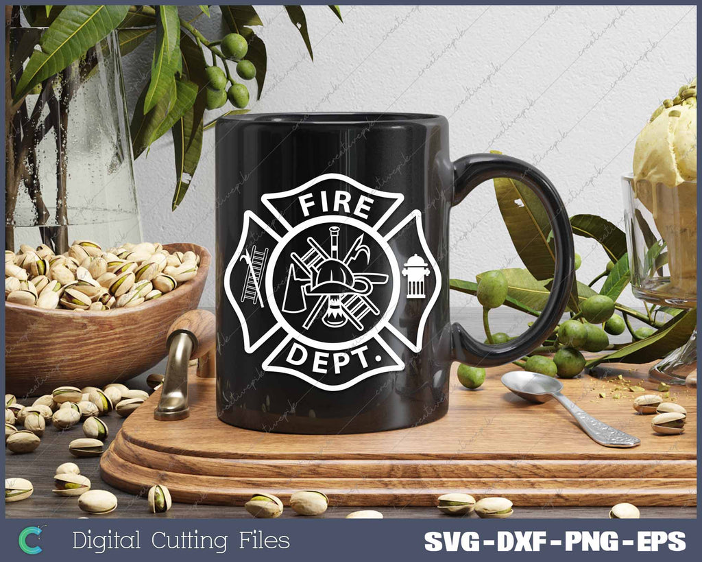 Fire Department Logo Uniform Fireman Symbol Firefighter Gear SVG File ...