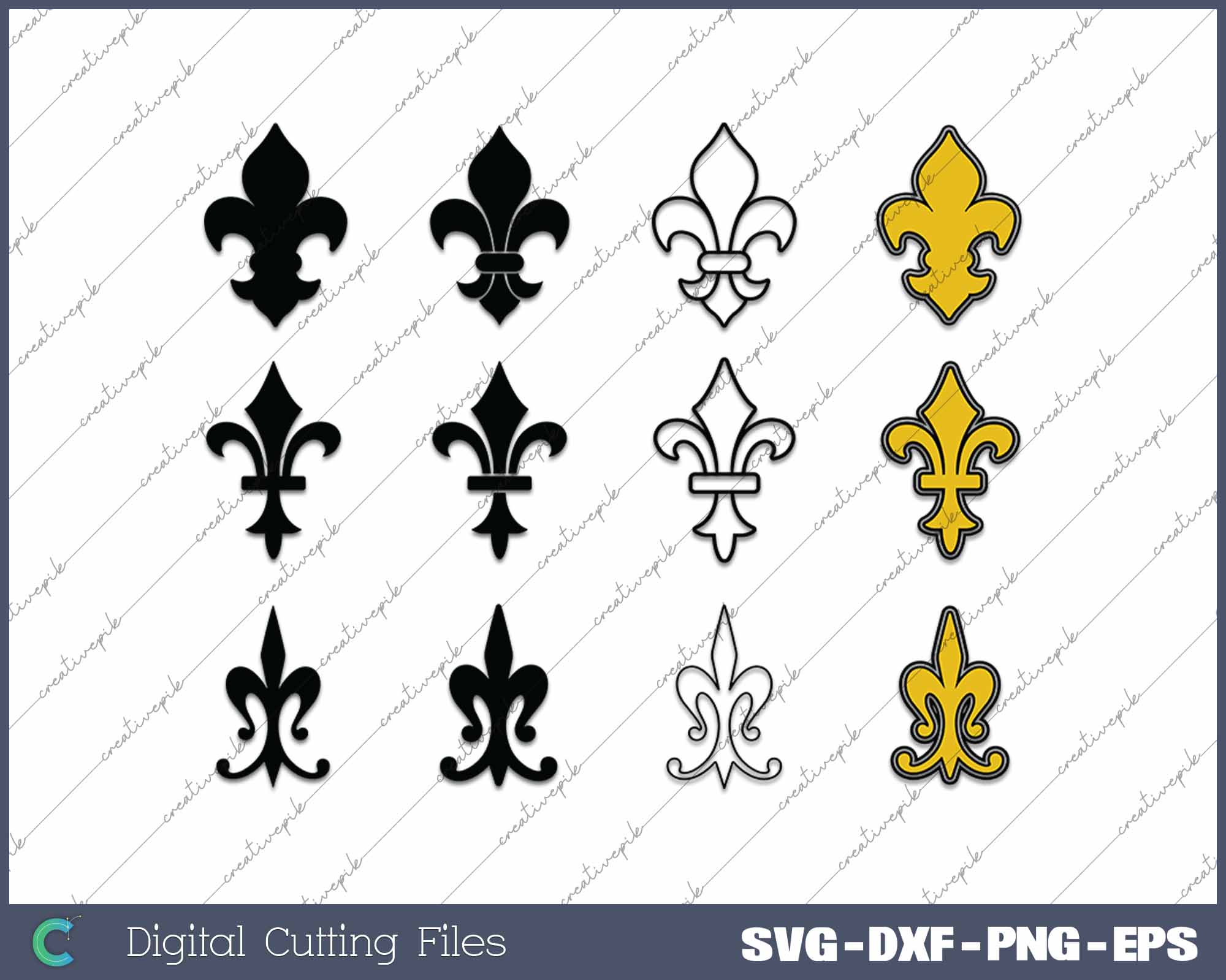 Fleur de Lis Saints Fleur Symbol SVG PNG Cutting Printable Files ...