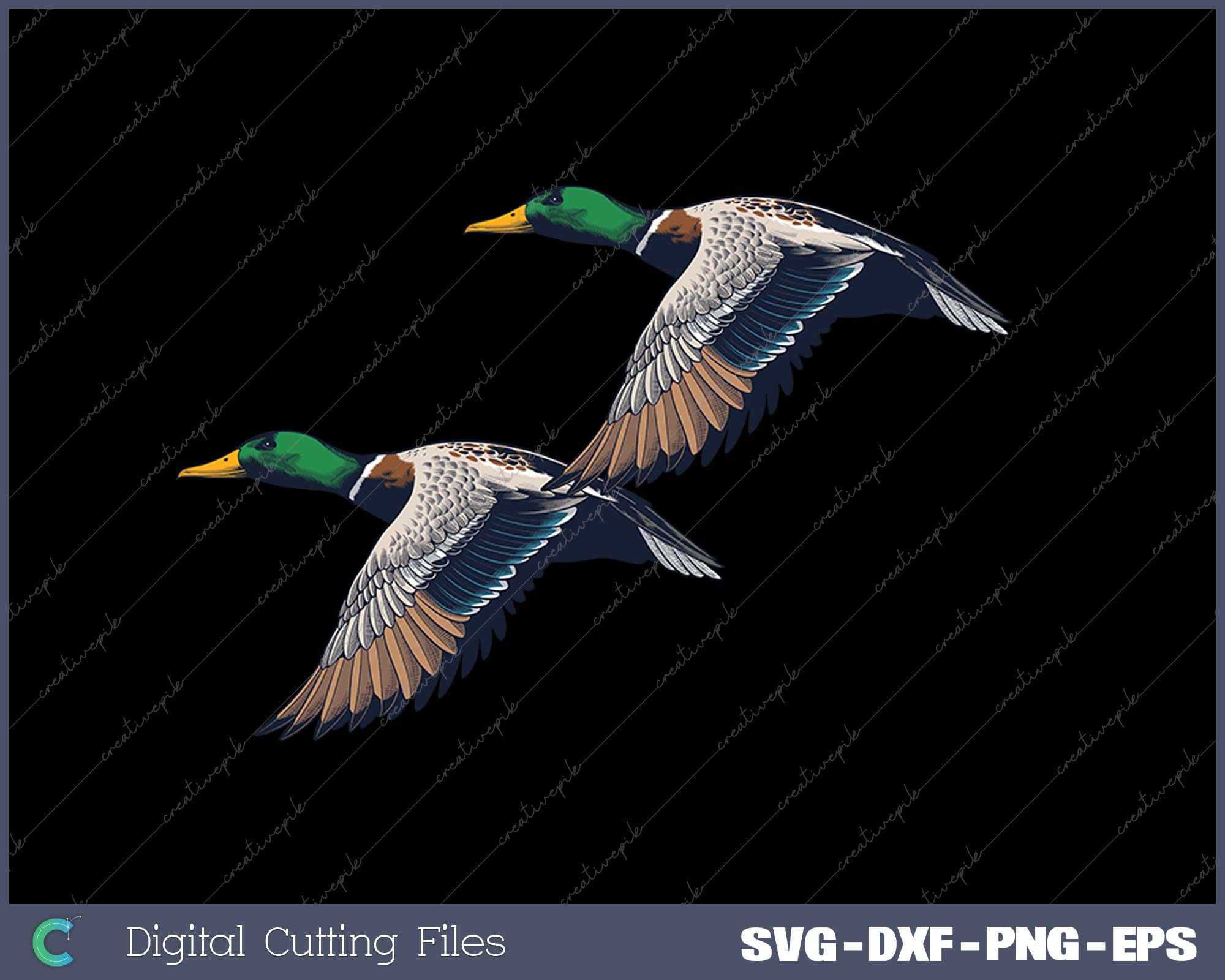 Flying Ducks Unlimited Hunting Fall Season Quack Duck SVG PNG Files ...
