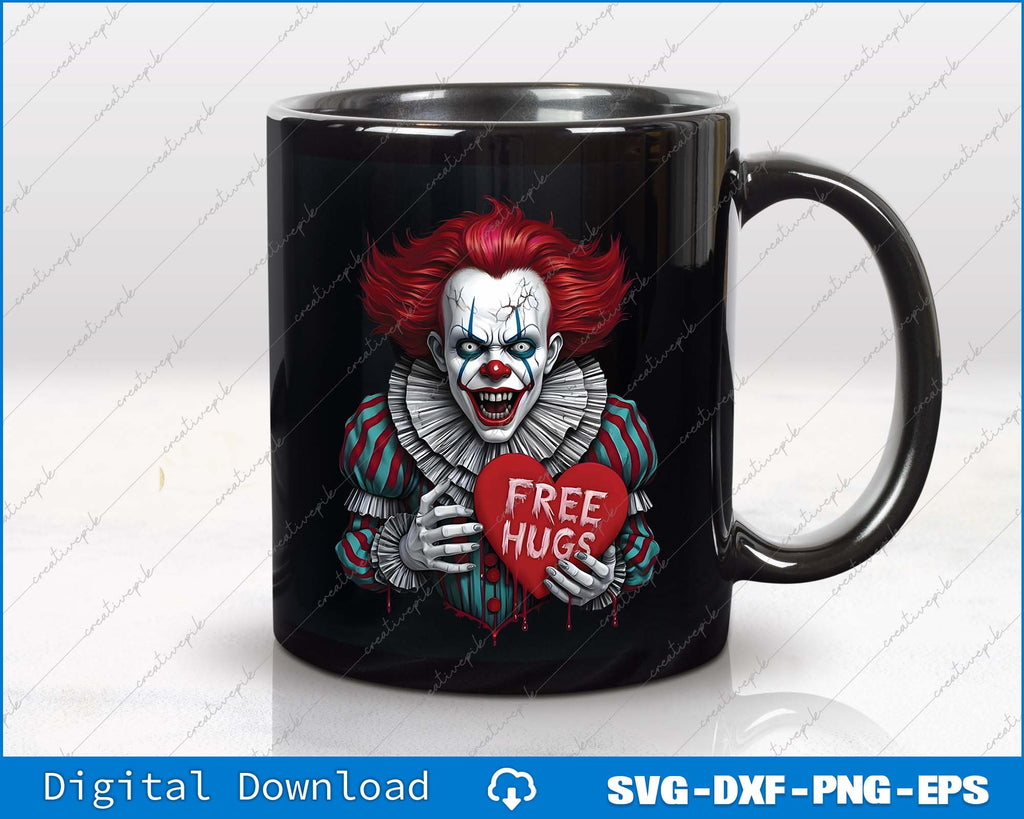 Free A Hugs Scary Clown Valentine Halloween Horror Character PNG File ...