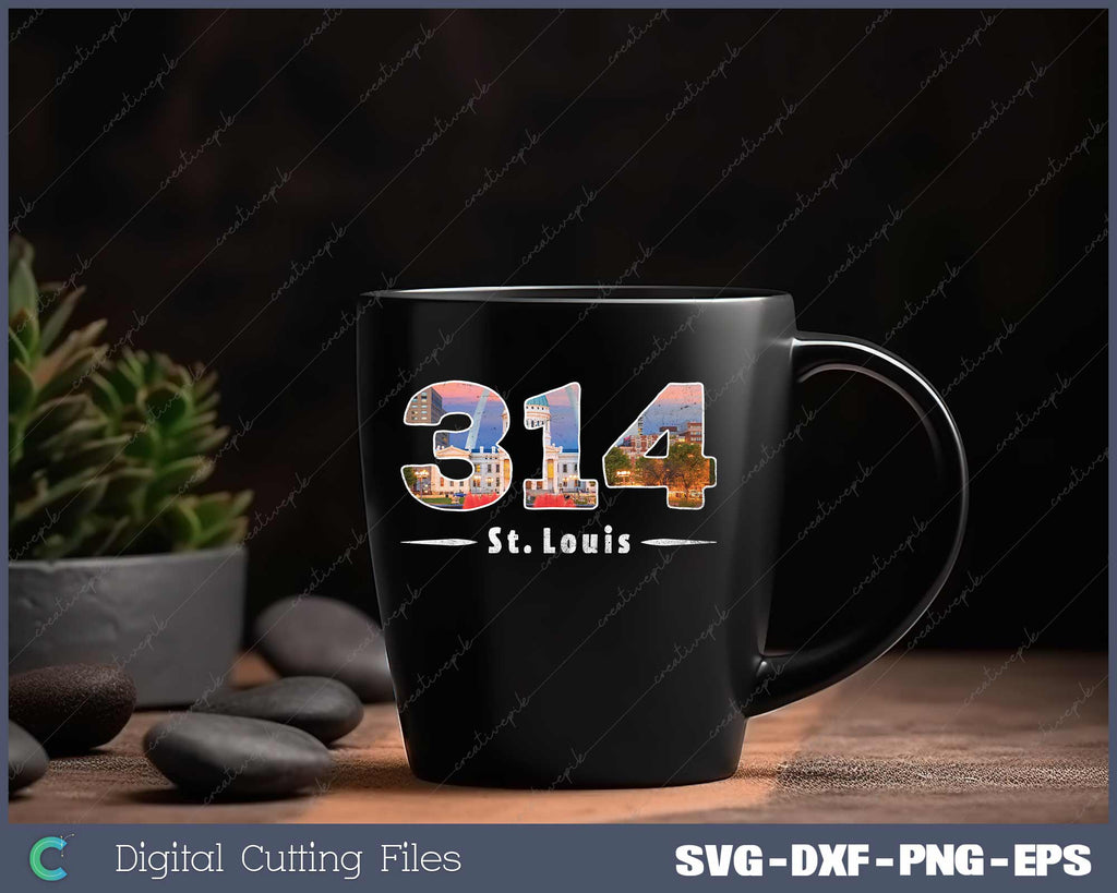 Funny St. Louis 314 Area Code Skyline Missouri Vintage SVG PNG Files ...