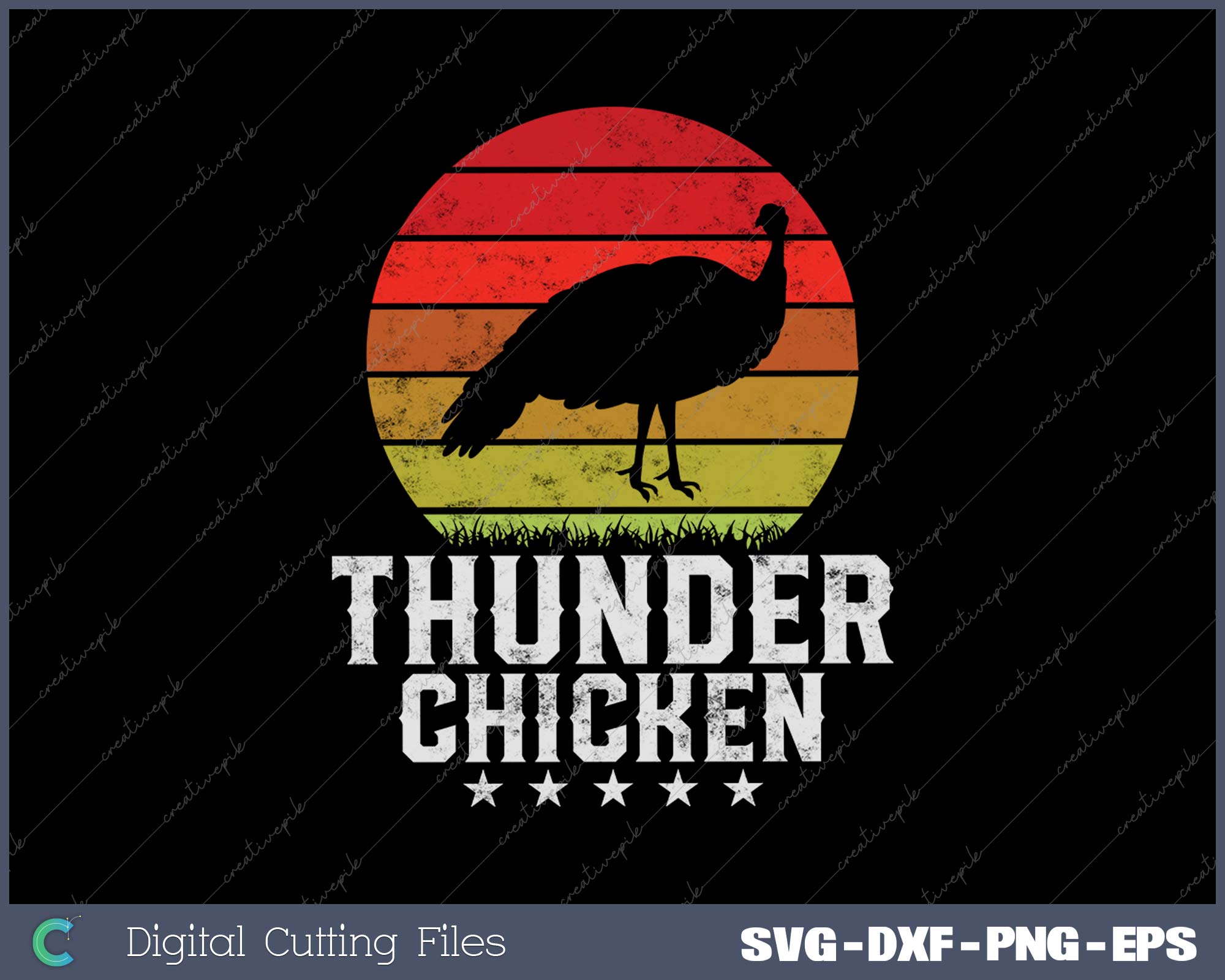 Funny Thunder Chicken Turkey Fowl Hunting Hunter Gift SVG PNG Files ...