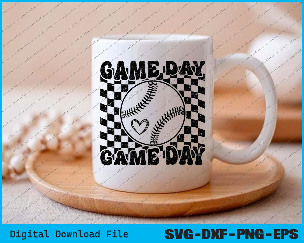 Game Day Checkered Baseball SVG PNG Cutting Printable Files – creativepik