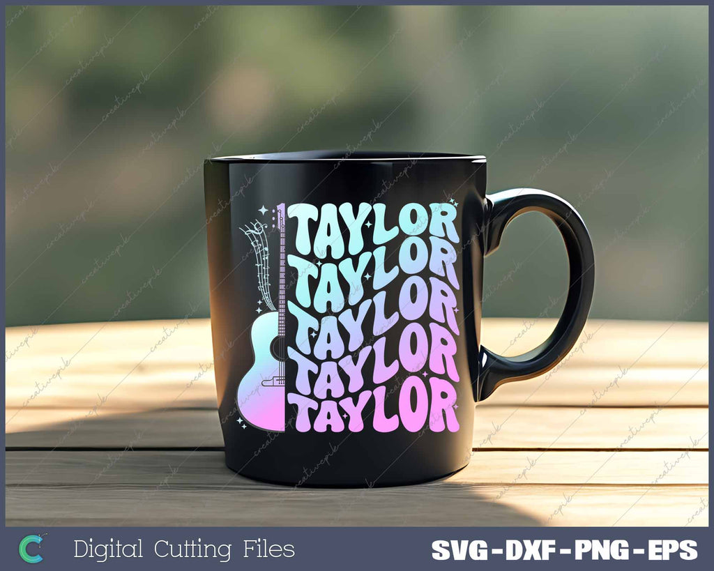 Taylor First Name Personalized Groovy Birthday 80's SVG PNG Files ...