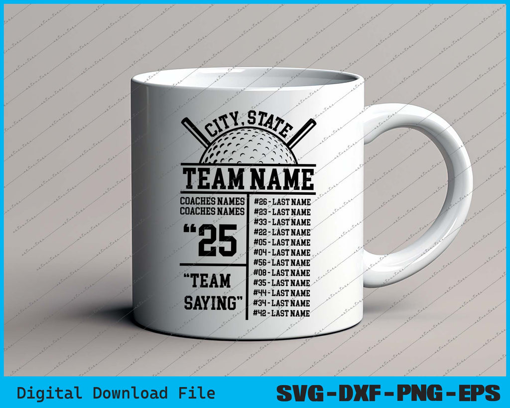 Golf Team Roster Template SVG PNG Cutting Printable Files – creativepik