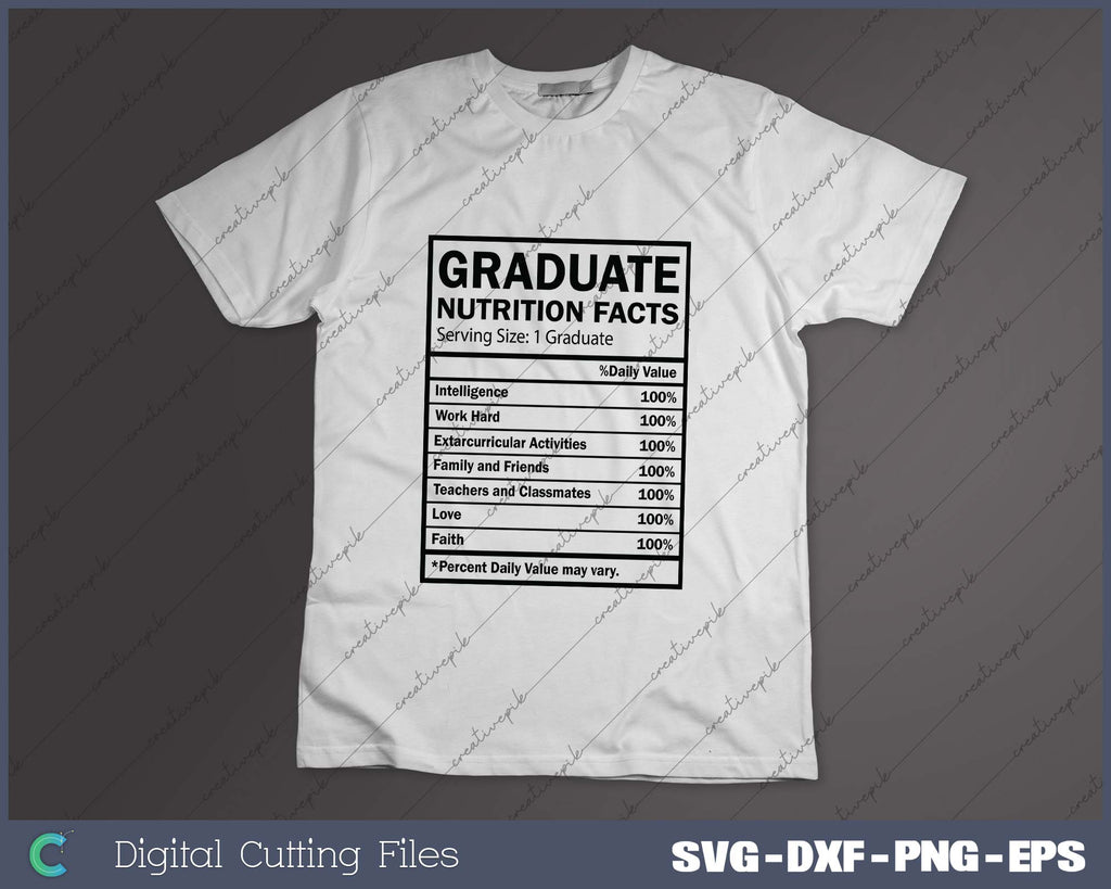 Graduate Nutrition Facts, Nutrition Facts Template SVG PNG Files ...