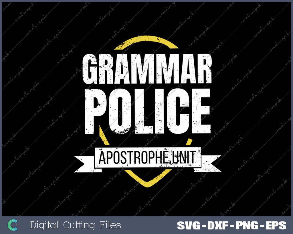 Grammar Police Costume Teachers Grammar Police SVG PNG Files – creativepik