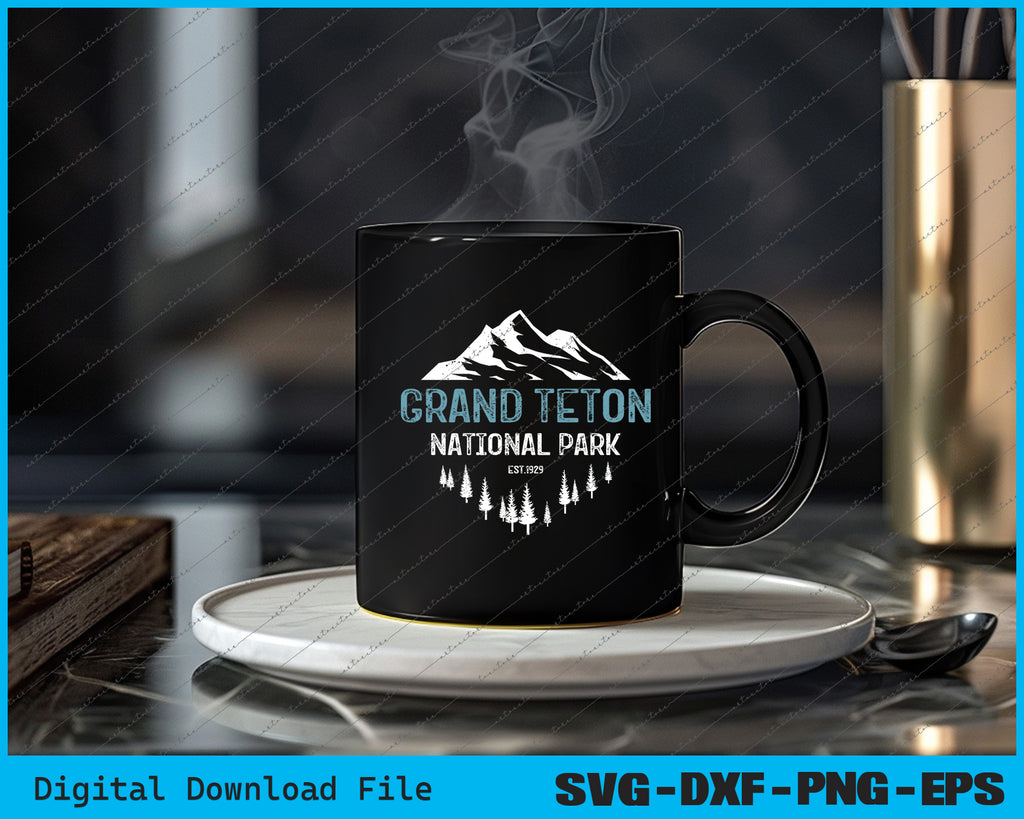 Grand Teton National Park Est 1929 Vintage National Park SVG PNG File ...