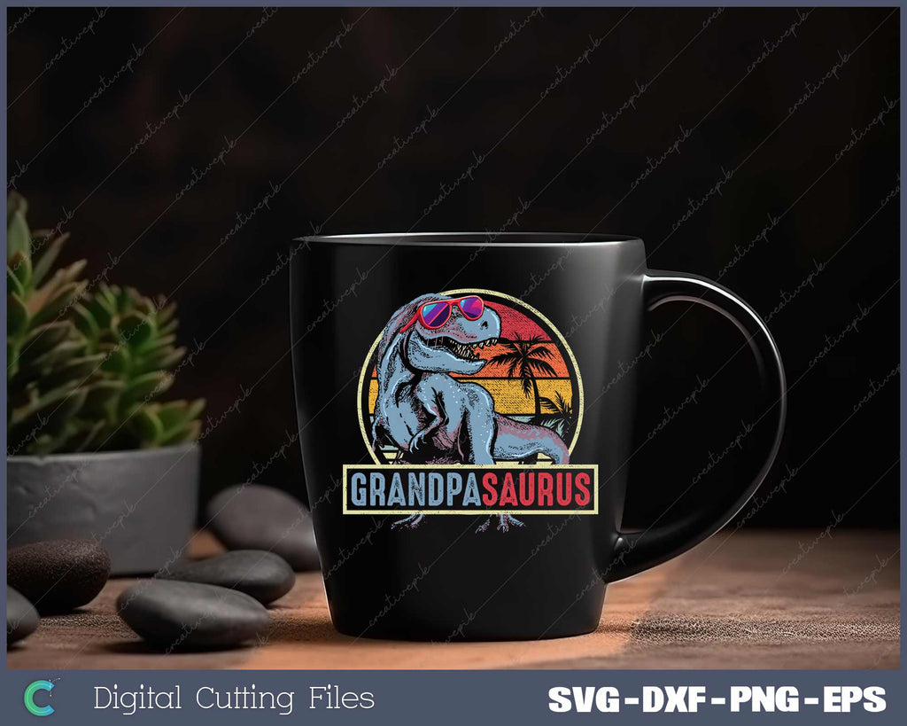 Grandpasaurus T Rex Dinosaur Grandpa Saurus Family SVG PNG Files ...