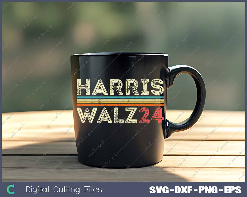 Harris Waltz Walz 24 Vintage Retro Stripes 2024 SVG PNG Printable File ...