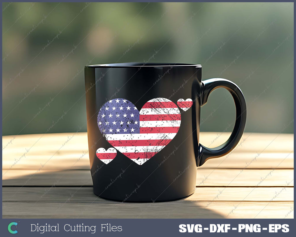 Heart US Flag Patriotic SVG PNG Cutting Printable Files – creativepik