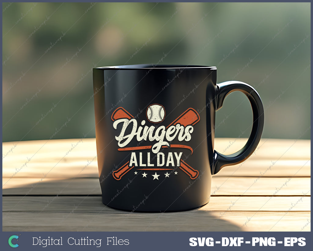 Home Runs Dingers All Day Baseball Home Run Dinger SVG PNG Files ...