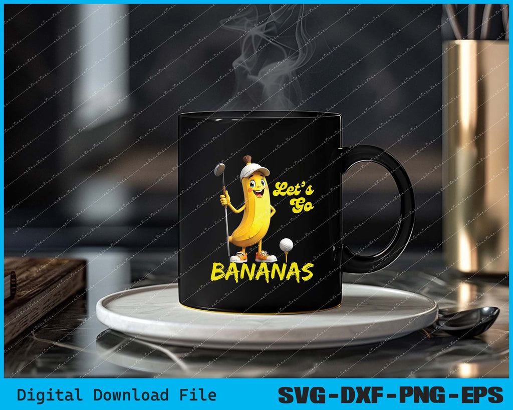 Let's Go Bananas Golf with Funny Banana Golfer Graphic SVG PNG Files ...