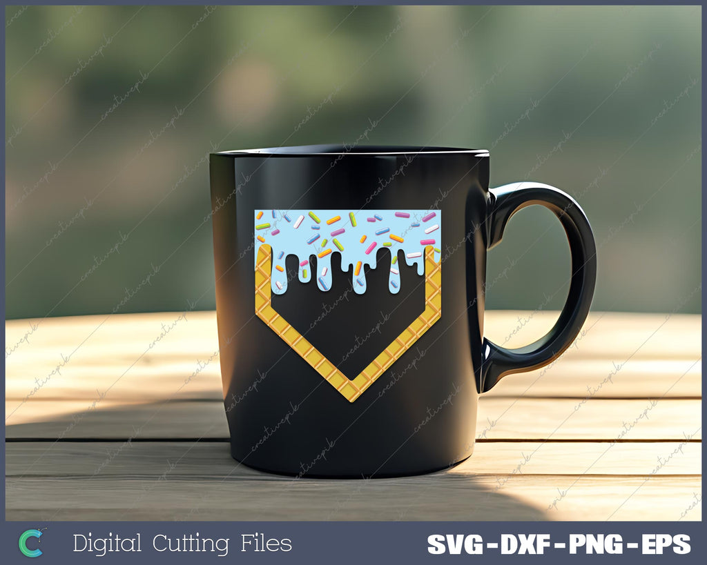 Light Blue Sprinkle Drip Open Plate SVG PNG Cutting Printable Files ...