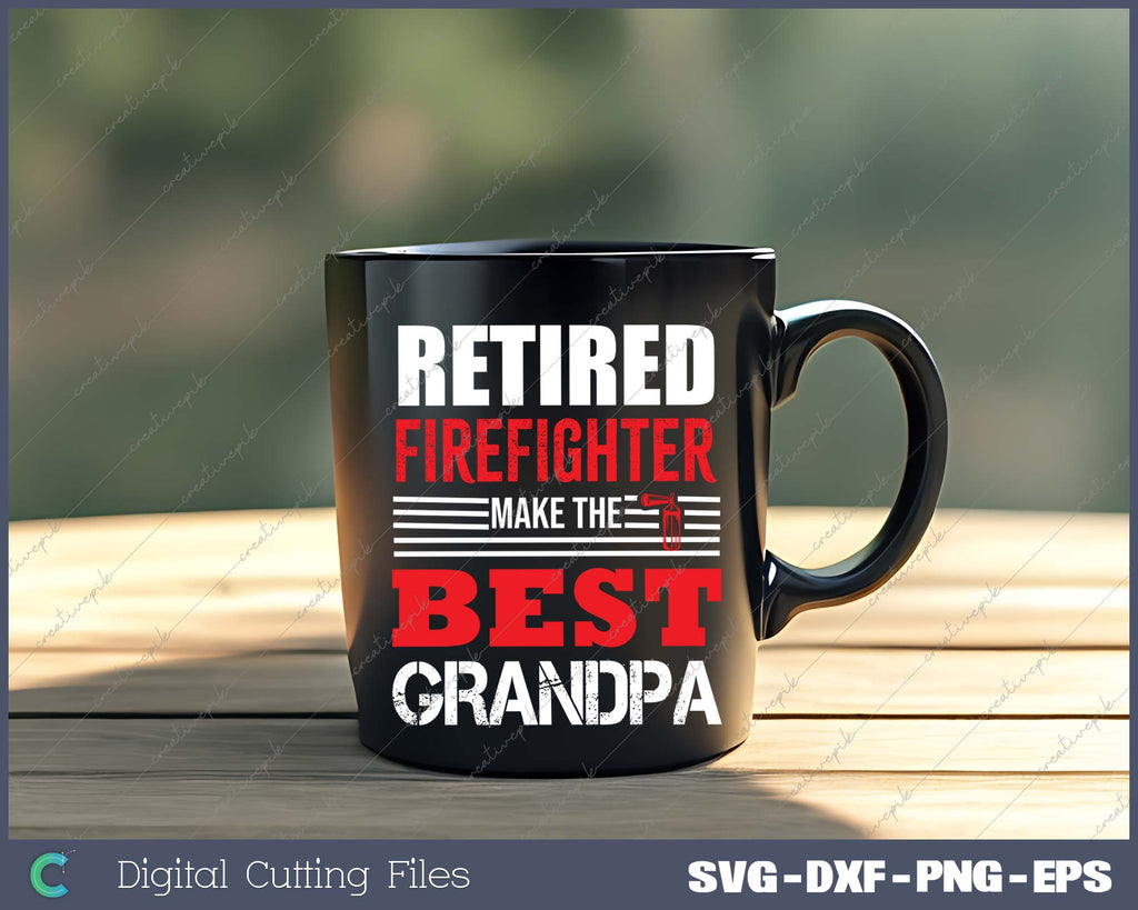 Mens Retired Firefighter Grandpa SVG PNG Cutting Printable Files ...